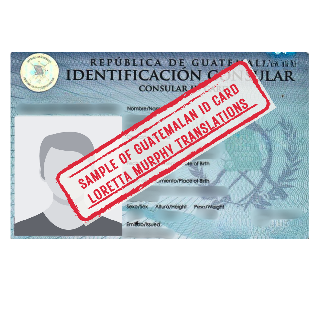 Guatemalan ID Card - Certified Translation – Loretta Murphy Translations